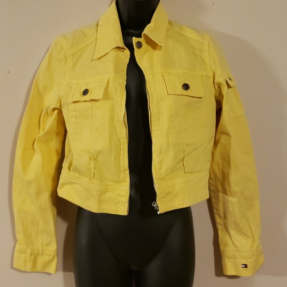 Tommy Hilfiger | Jackets & Coats | Tommy Hilfiger Yellow Crop Jean ...